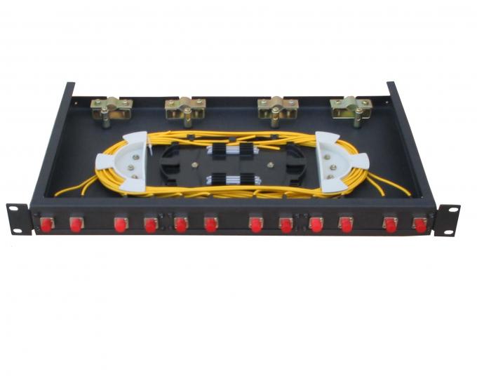 Fixed type Rack Mounted terminal box FC connector 12 ports Fiber Optic ...