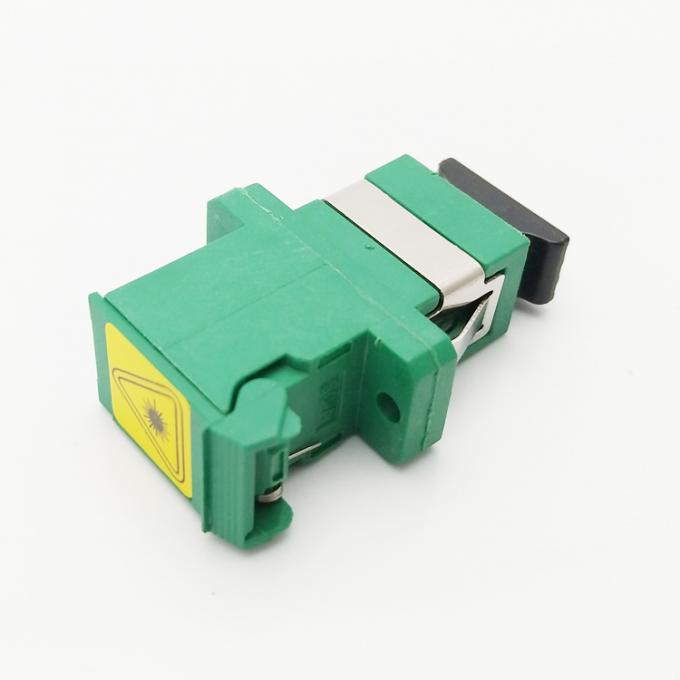 Dust shutter Fiber Optic Adapter , green hat optical fiber adapter