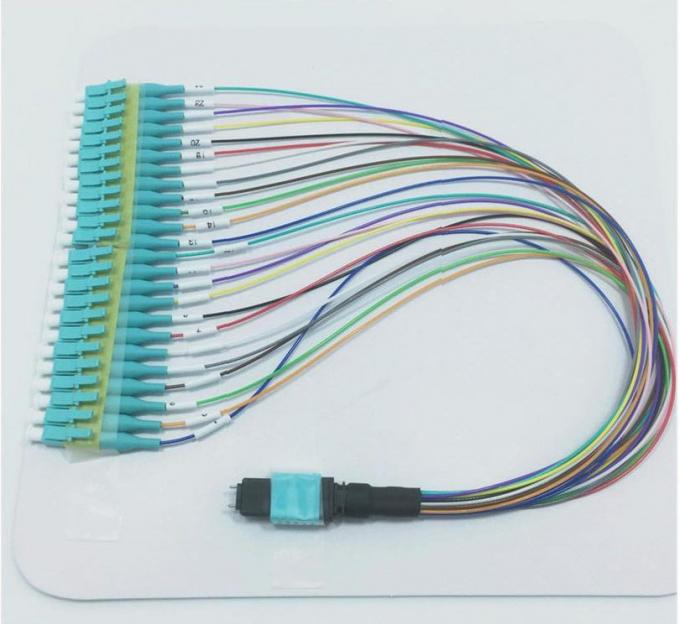 single connector 4, 8, 12, 24 Fiber MPO - LC Fiber Optic Patch Cord