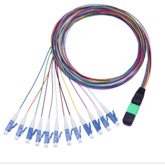 single connector 4, 8, 12, 24 Fiber MPO - LC Fiber Optic Patch Cord