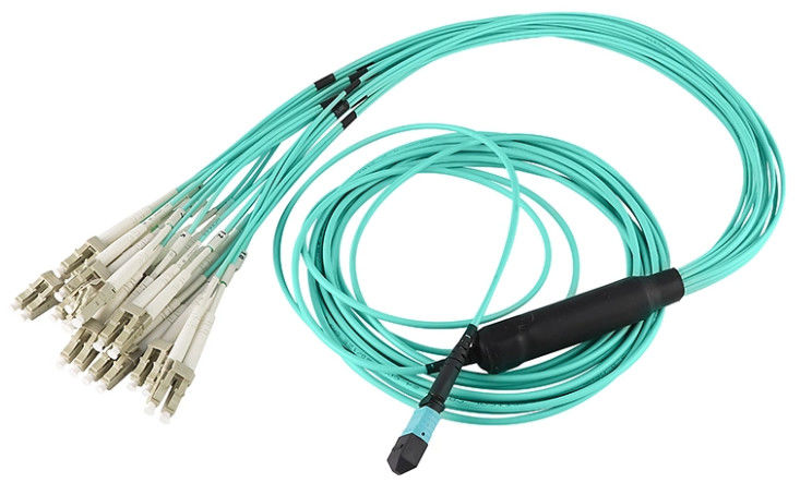 24f Male Female Om3 Fanout Breakout Harnesses Cable MPO To LC Patch Cord