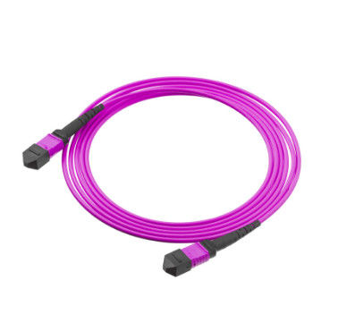 MPO Fiber optic patch cord OM3 OM4 Aqua / Violet patch cord