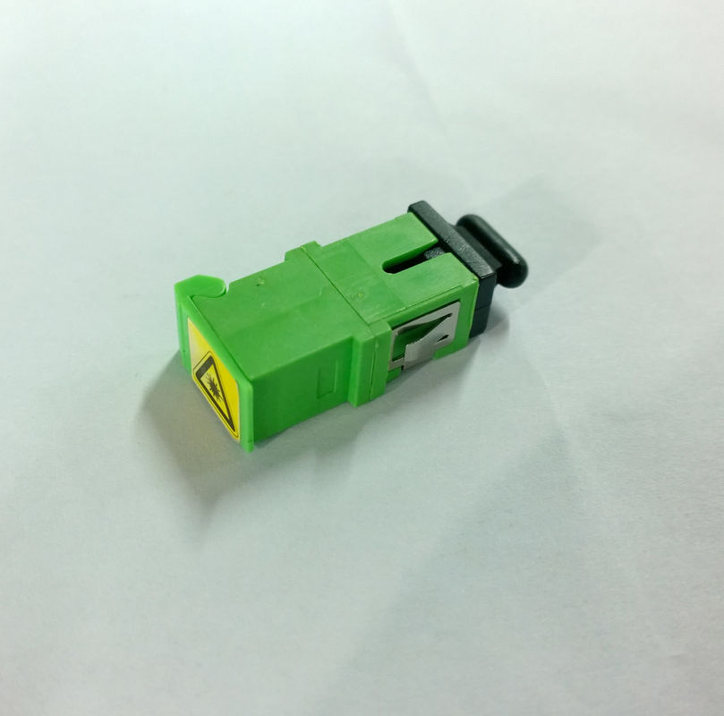 Green color SC / APC Simplex optic fiber adapter Low insertion loss