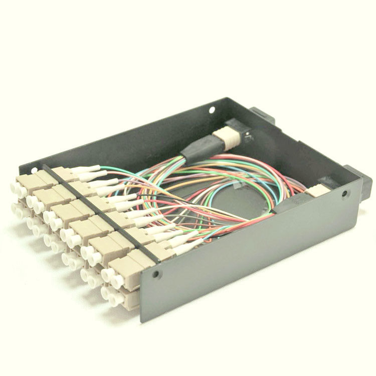 MPO panel MPO-LC 0.9mm 24 port MM Beige connector and adapter for Data ...