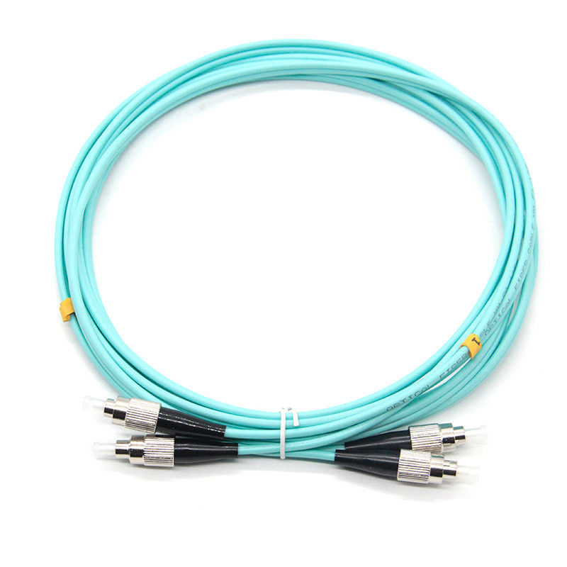 OM3 aqua duplex optical jumper FC/UPC corning fiber LSZH cable jacket