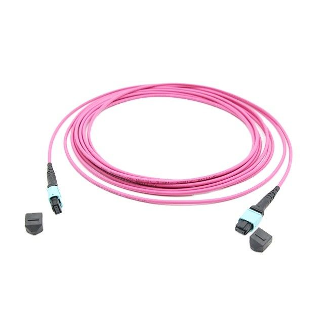 MTP 12 Core OM4 MM Fiber Optic Trunk Cable For Data Center Cabling
