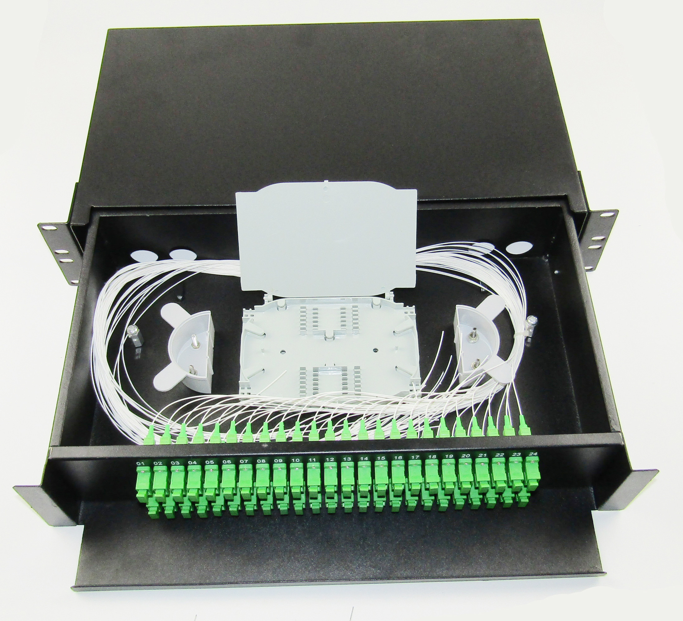 Sliding drawer type terminal box 19 inch Fiber Optic Patch Panel ...