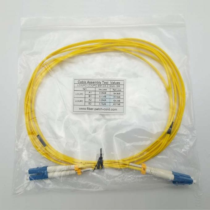 G652D LC LC To UPC Duplex 2.0mm 2M Fiber Optic Jumper Cables