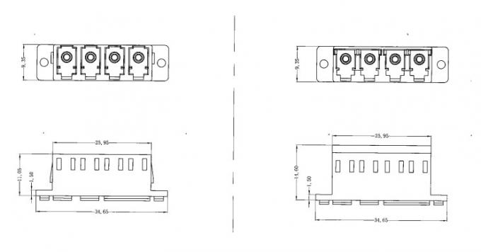 Quad LC APC Fiber Optical Coupler SGS Fiber Optics Accessories